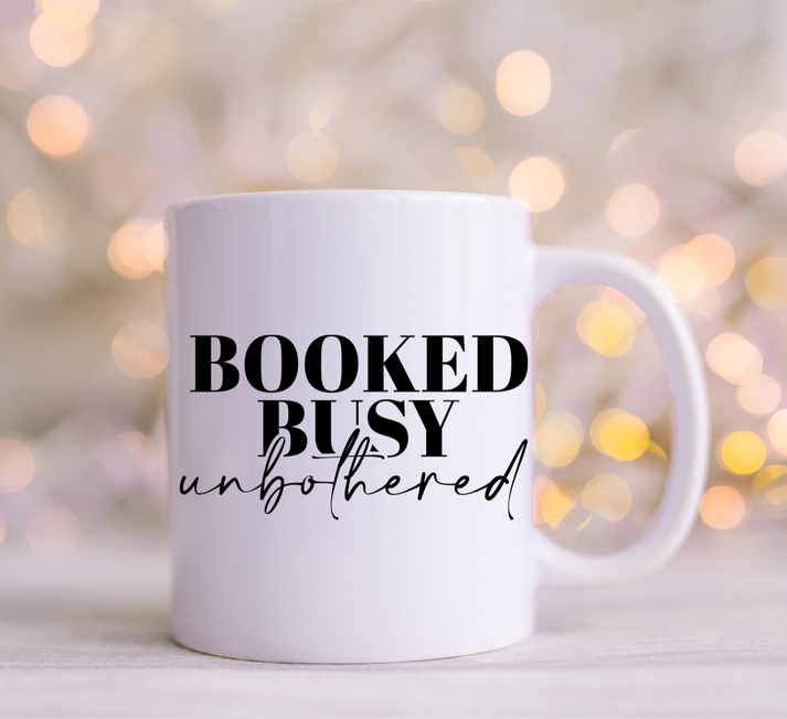 Booked Busy Unbothered UV Decals – Design Sisters and Blanks