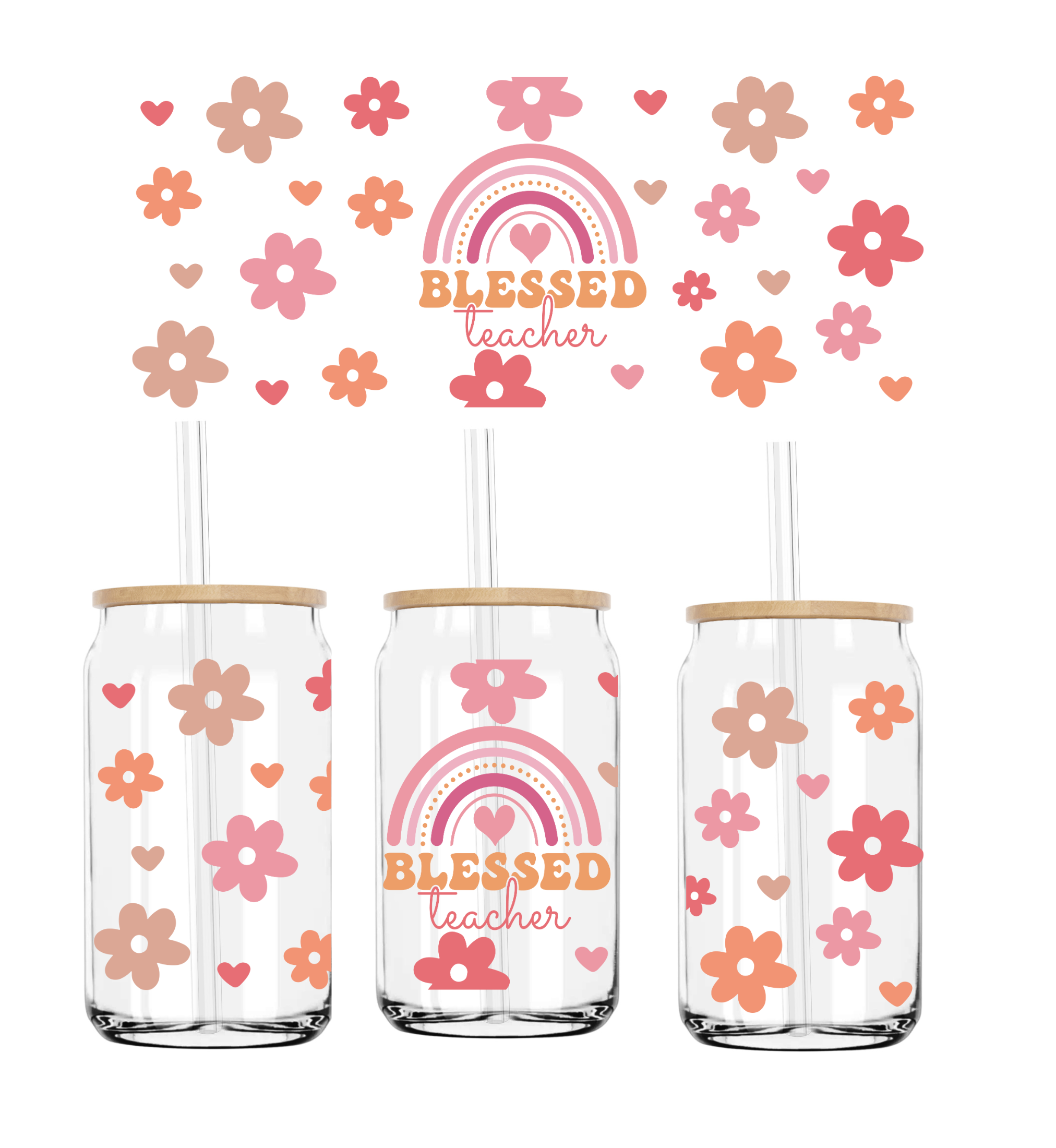 Blessed Teacher UV DTF Libby Wrap – Design Sisters and Blanks