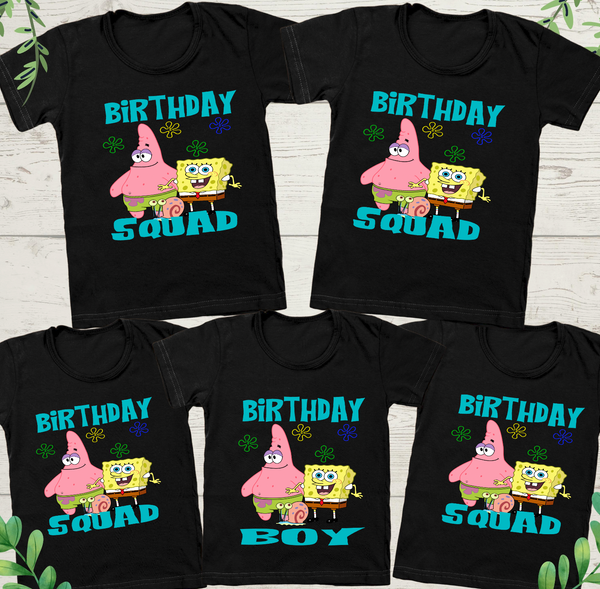 Boy Spongebob Birthday Squad PNG – Design Sisters and Blanks
