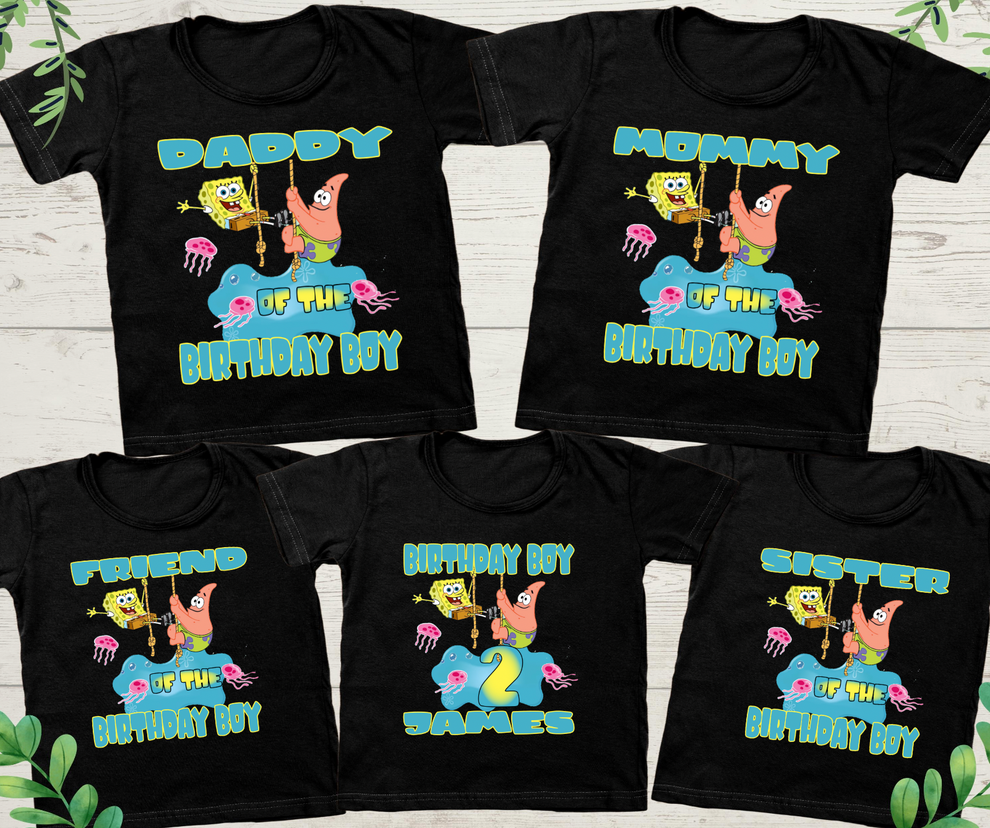 Spongebob Family Bundle (Boy) PNG File – Design Sisters and Blanks